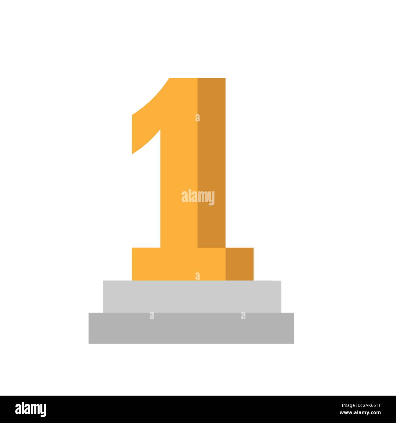 first place trophy icon on white background. flat style. number one ...