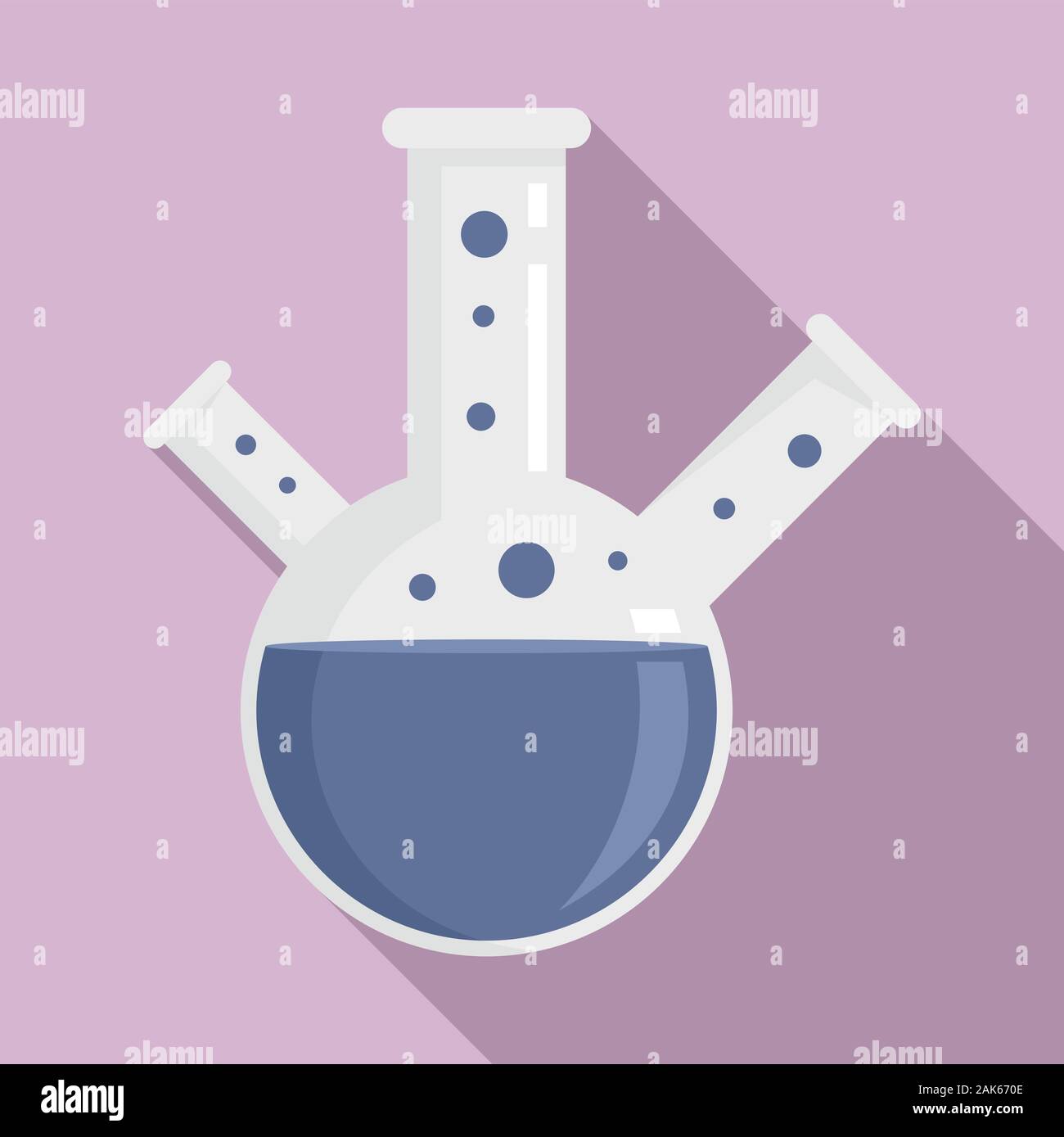Boiling triple flask icon. Flat illustration of boiling triple flask ...
