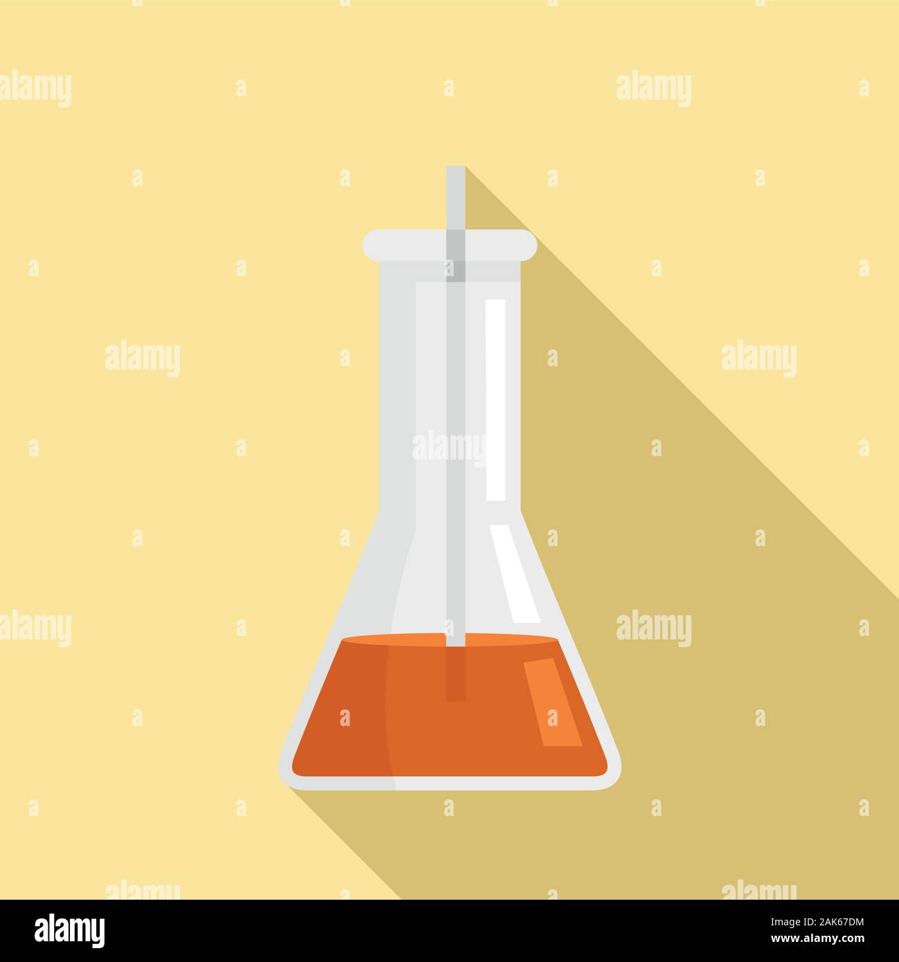 Clinic lab flask icon. Flat illustration of clinic lab flask vector ...