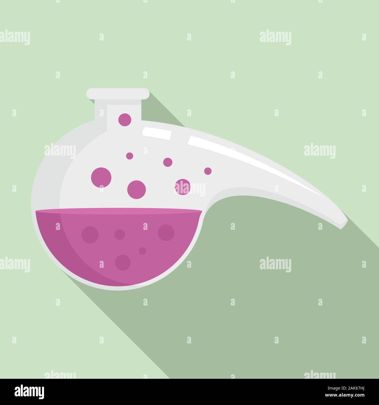 Boiling lab flask icon. Flat illustration of boiling lab flask vector ...