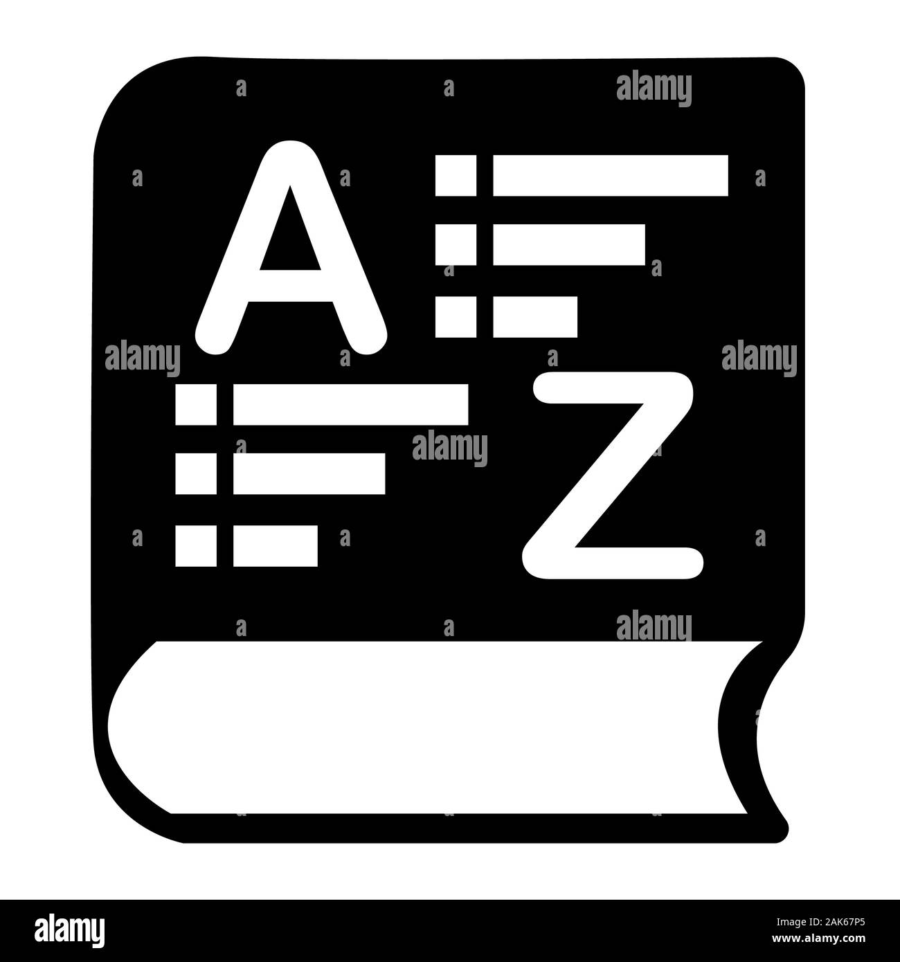 vocabulary icon on white background. flat style. book glossary sign ...