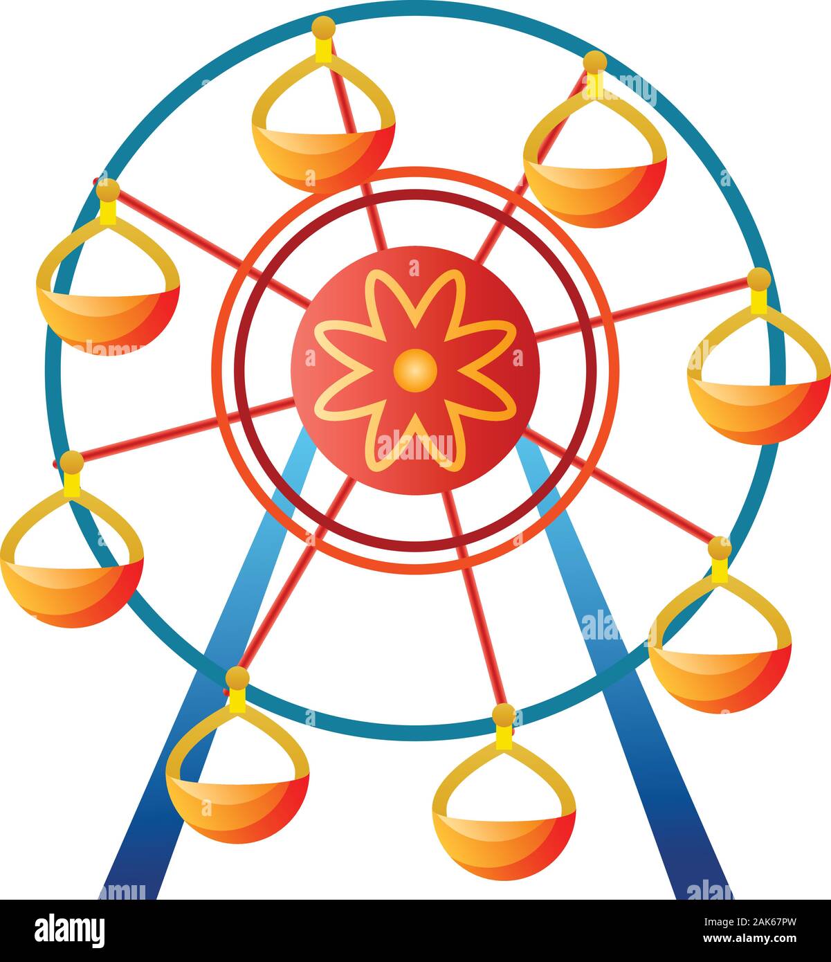 Ferris wheel icon. Cartoon of ferris wheel vector icon for web design ...
