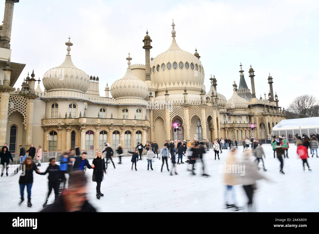 Ice skating at Brighton's royal Pavilion Christmas 2019 Stock Photo - Alamy