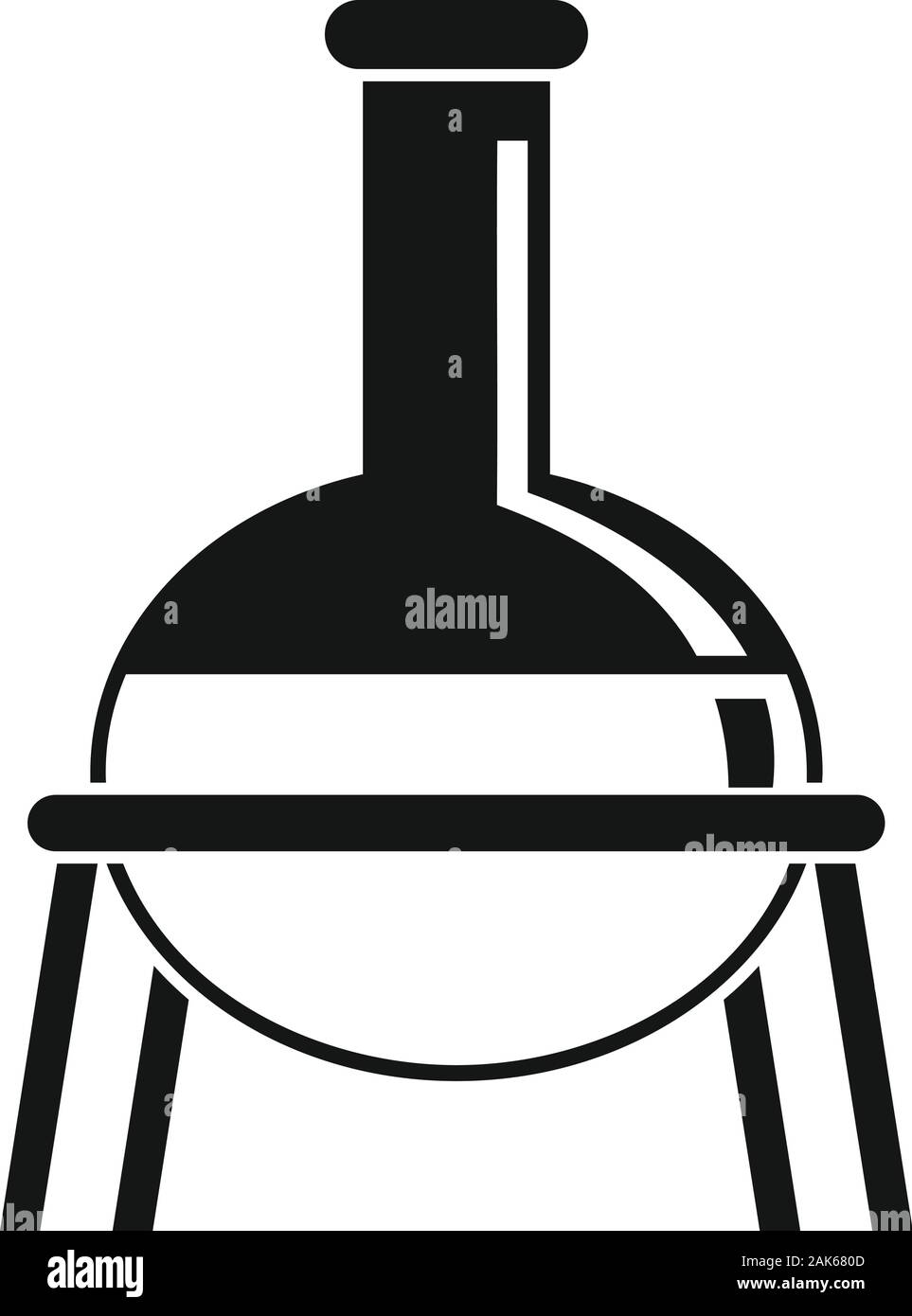 Flask metal stand icon. Simple illustration of flask metal stand vector ...