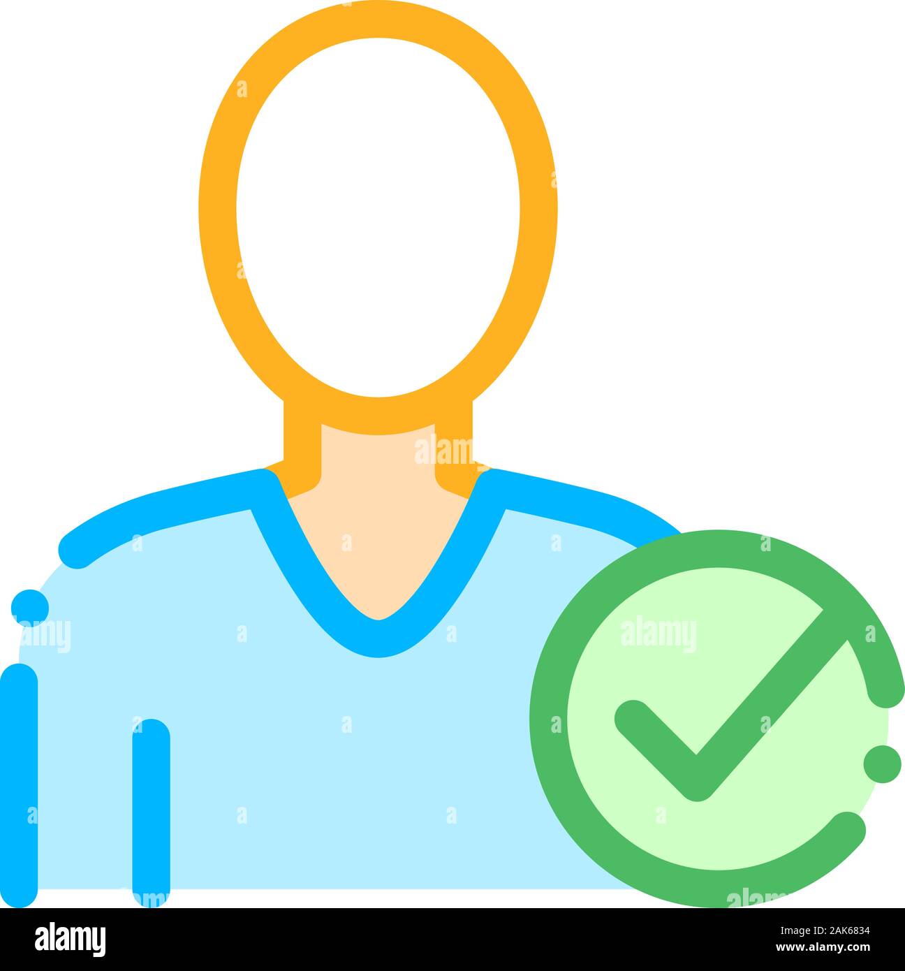 Character Silhouette Man Approved Mark Vector Icon Stock Vector Image ...