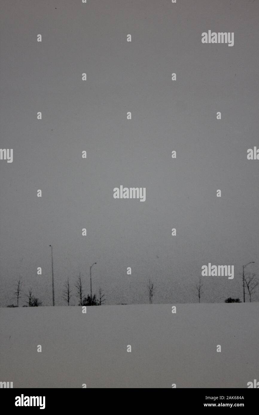 Fine seventies black and white extreme photography of a bleak winter ...
