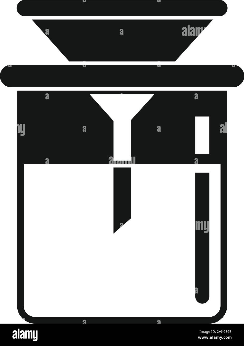 Funnel flask icon. Simple illustration of funnel flask vector icon for ...