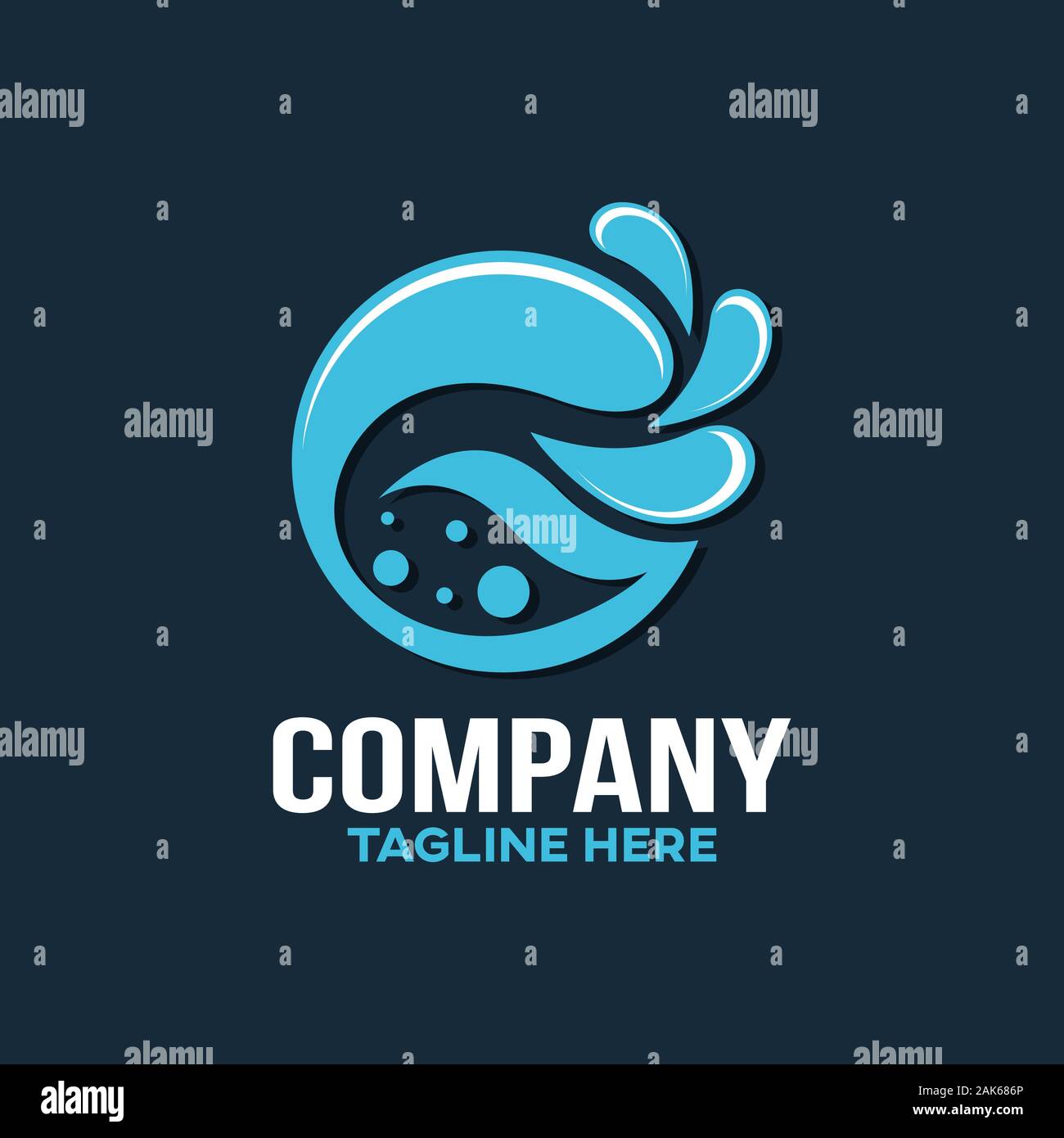 Modern letter G and water logo. Vector illustration Stock Vector Image ...