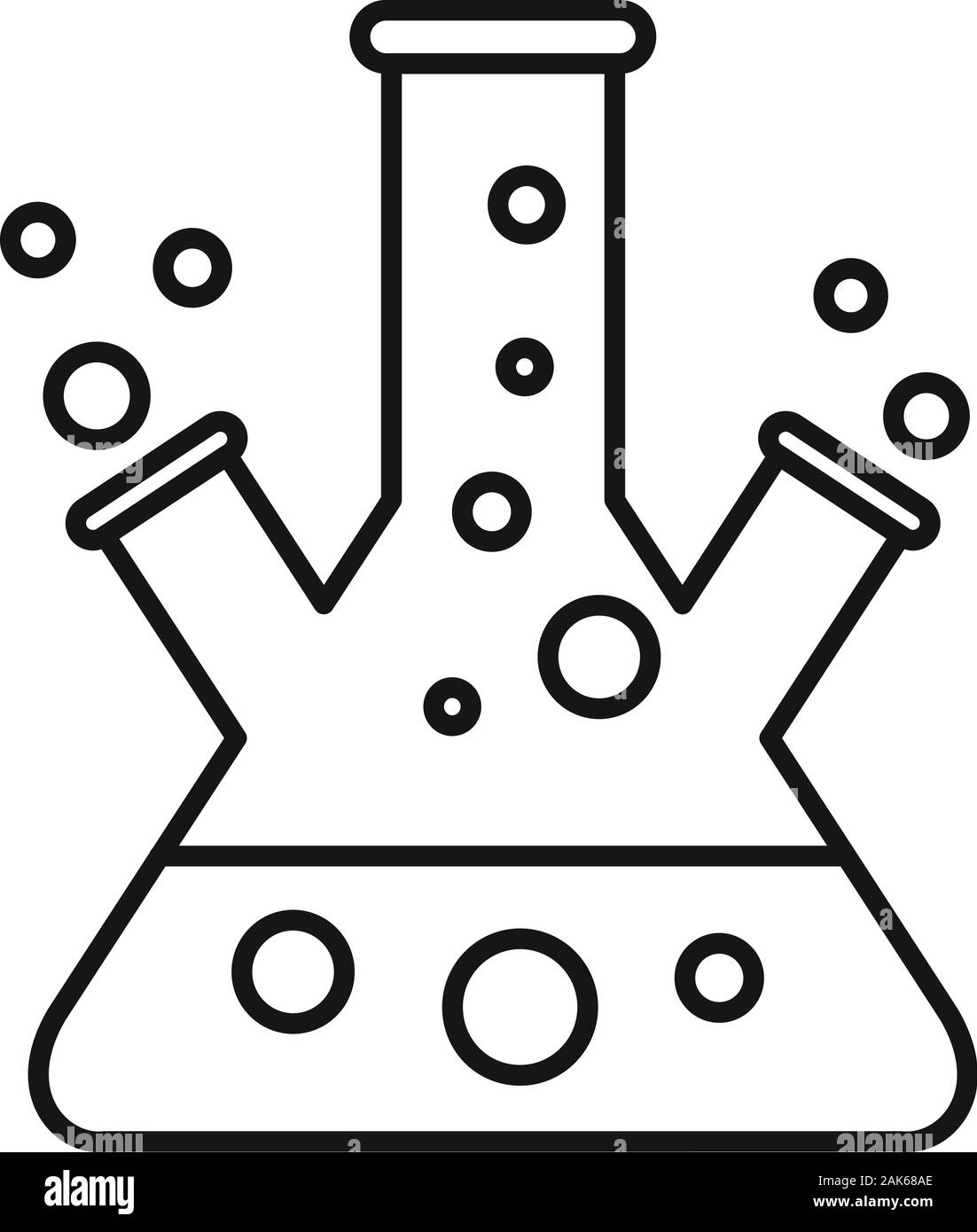 Test lab flask icon. Outline test lab flask vector icon for web design ...