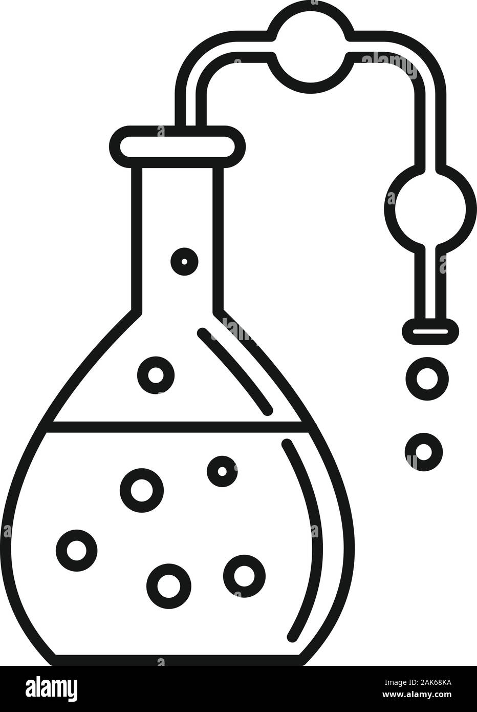Pipe lab flask icon. Outline pipe lab flask vector icon for web design ...