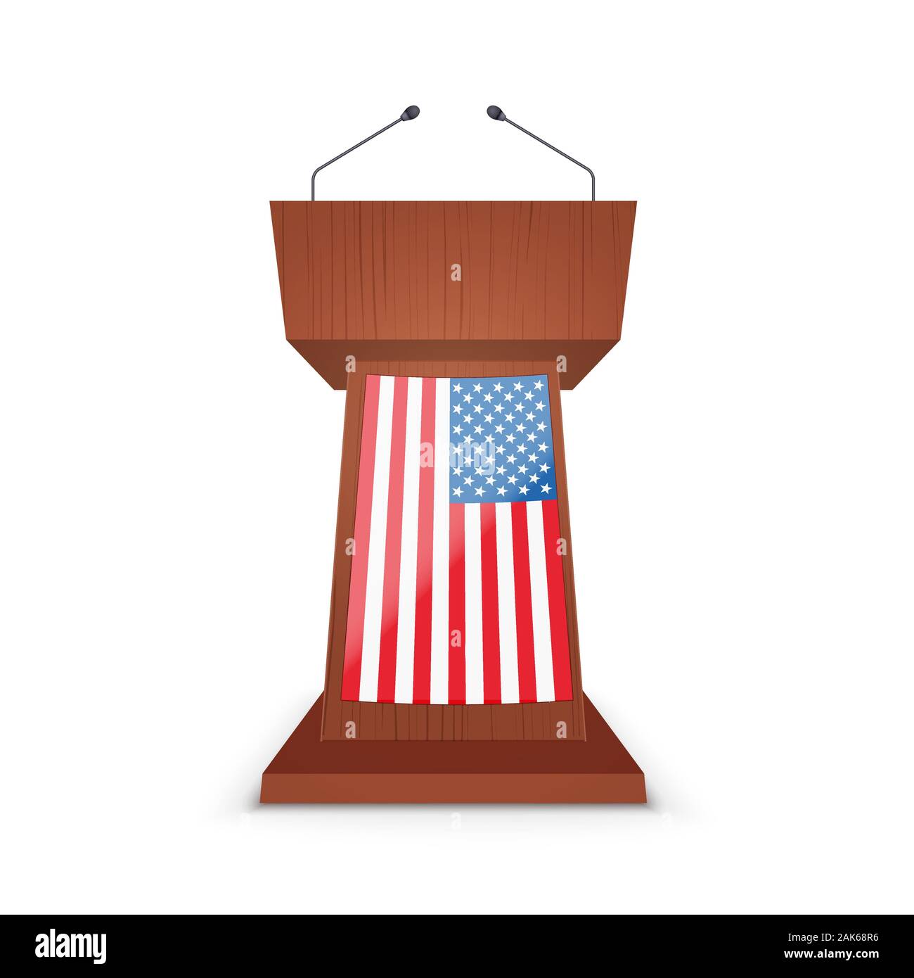 Podium Tribune with Microphone and Flag USA Stock Vector Image & Art ...