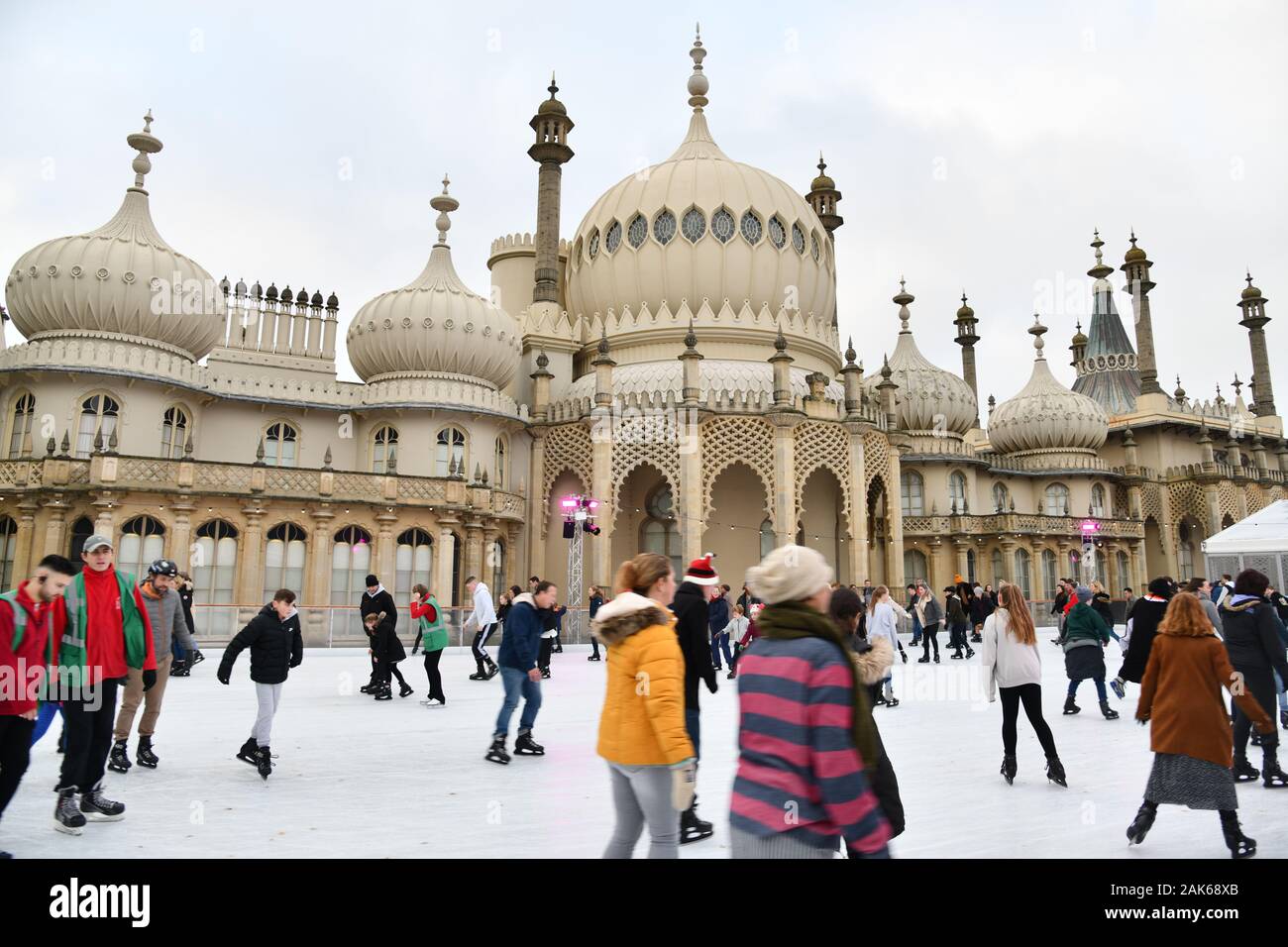 Ice skating at Brighton's royal Pavilion Christmas 2019 Stock Photo - Alamy