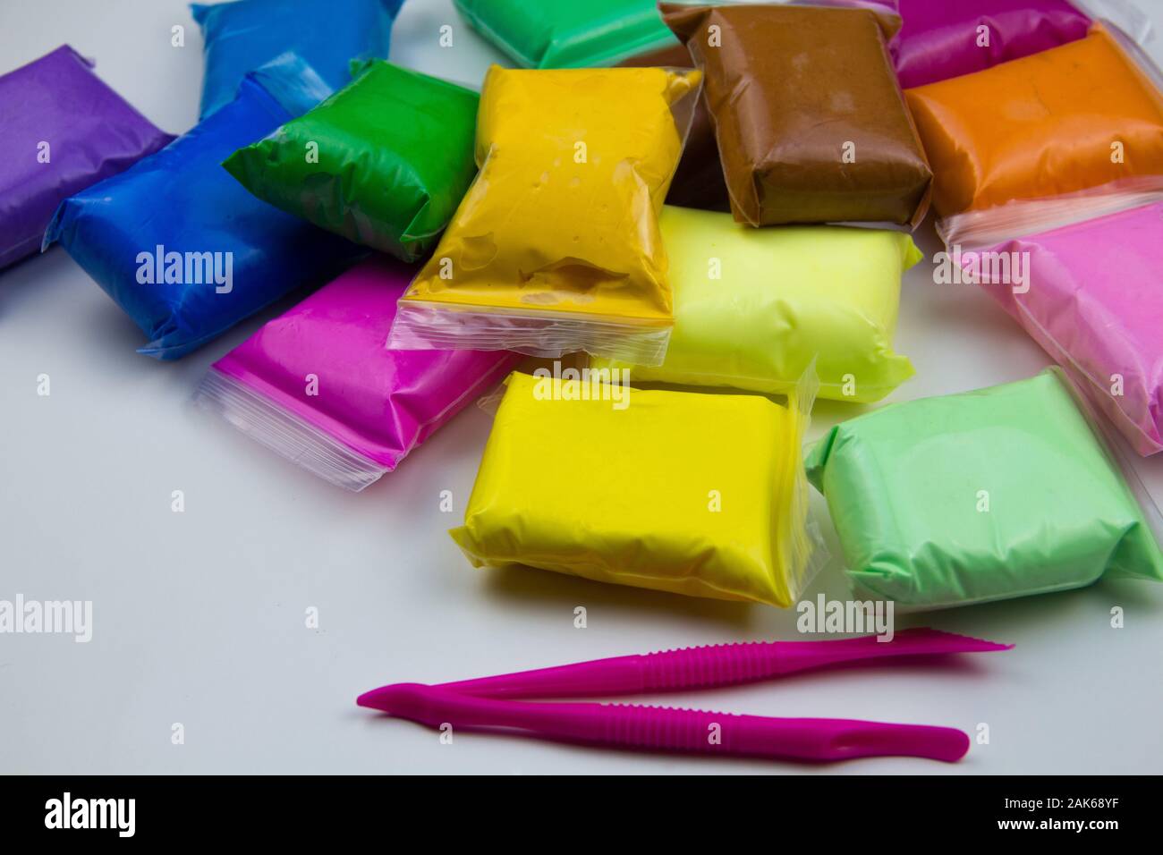 Airy plasticine mass for modeling colored super light plasticine on a ...