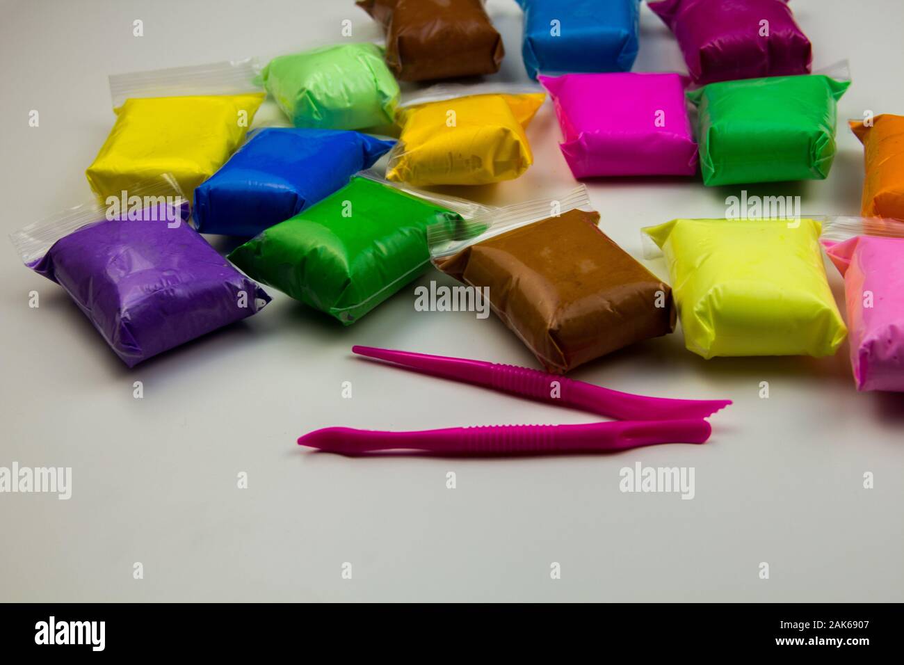 Airy plasticine mass for modeling colored super light plasticine on a ...