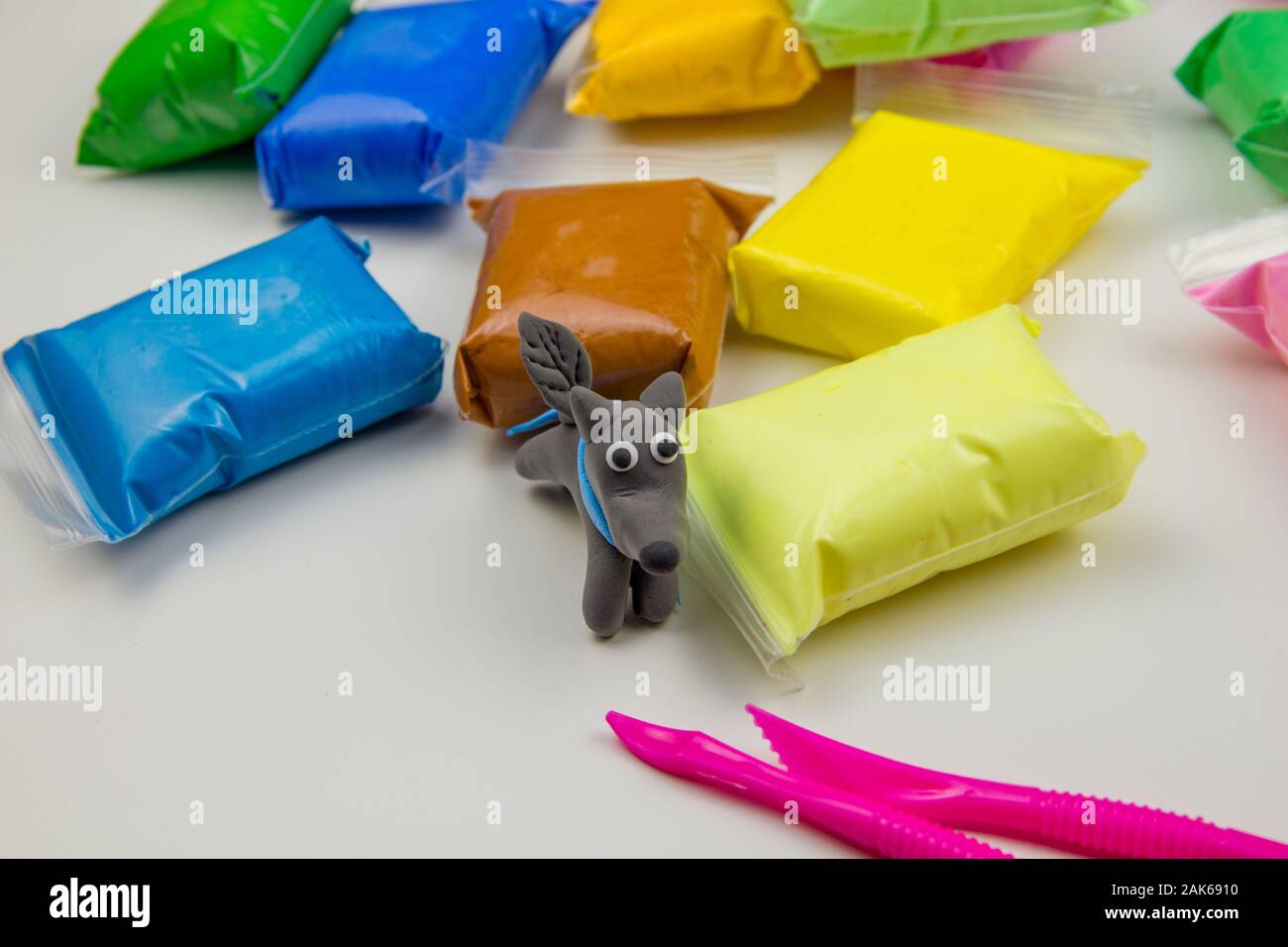 Airy plasticine mass for modeling colored super light plasticine on a ...