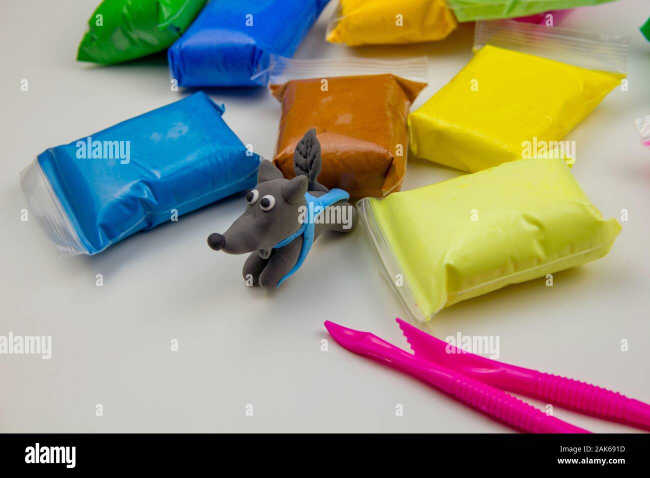 Airy plasticine mass for modeling colored super light plasticine on a ...