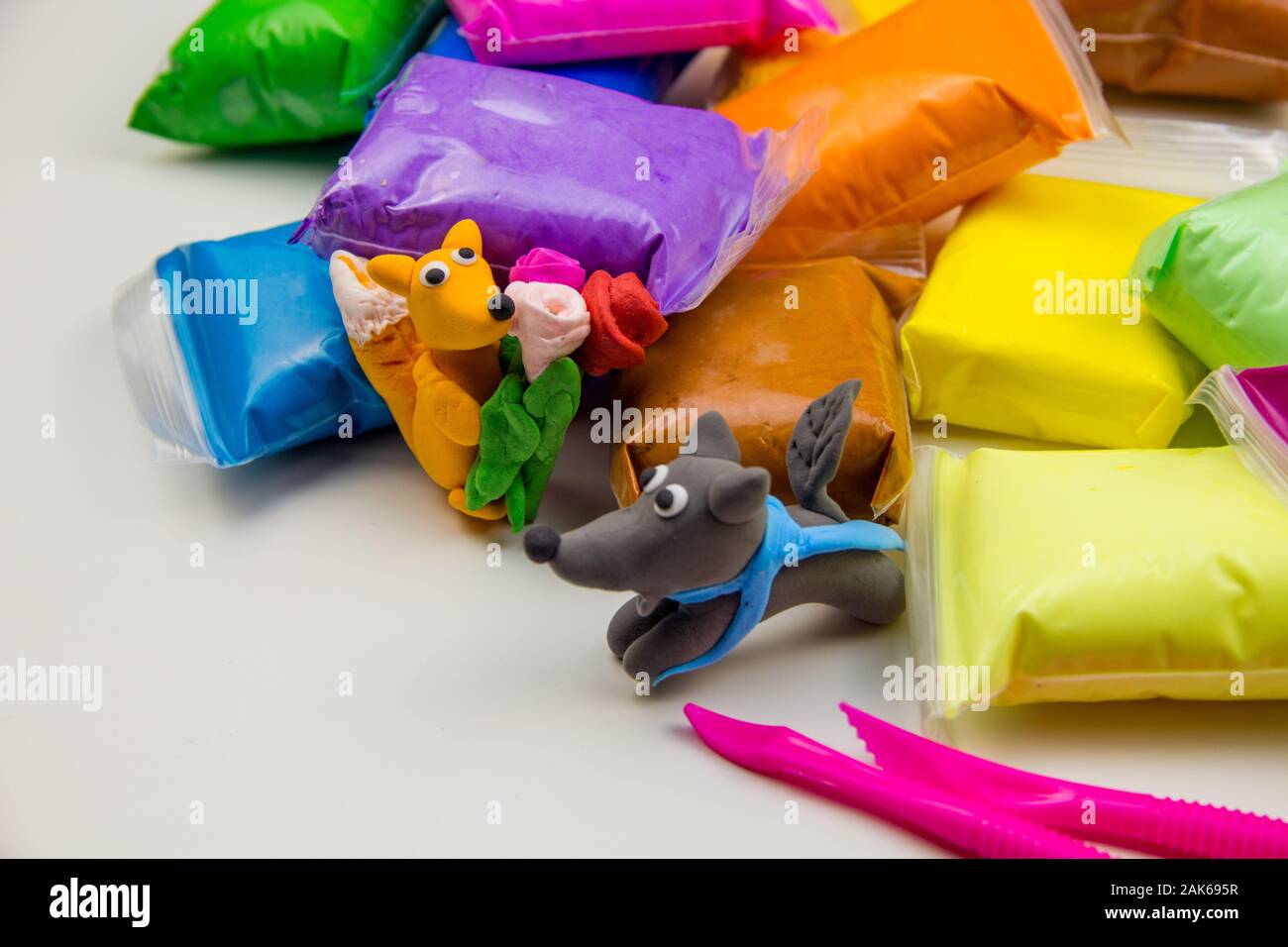 Airy plasticine mass for modeling colored super light plasticine on a ...