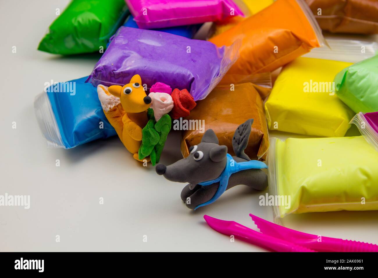 Airy plasticine mass for modeling colored super light plasticine on a ...