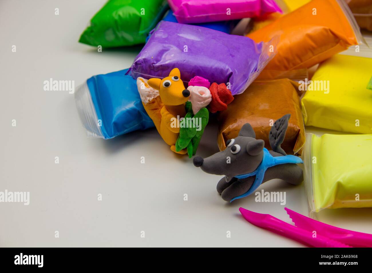 Airy plasticine mass for modeling colored super light plasticine on a ...