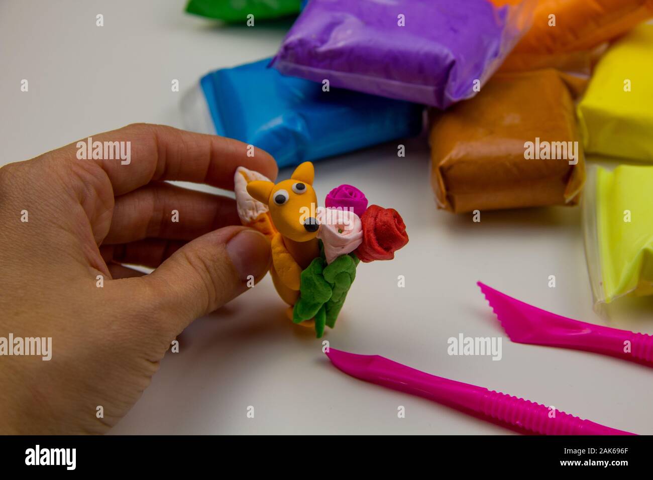 Airy plasticine mass for modeling colored super light plasticine on a ...