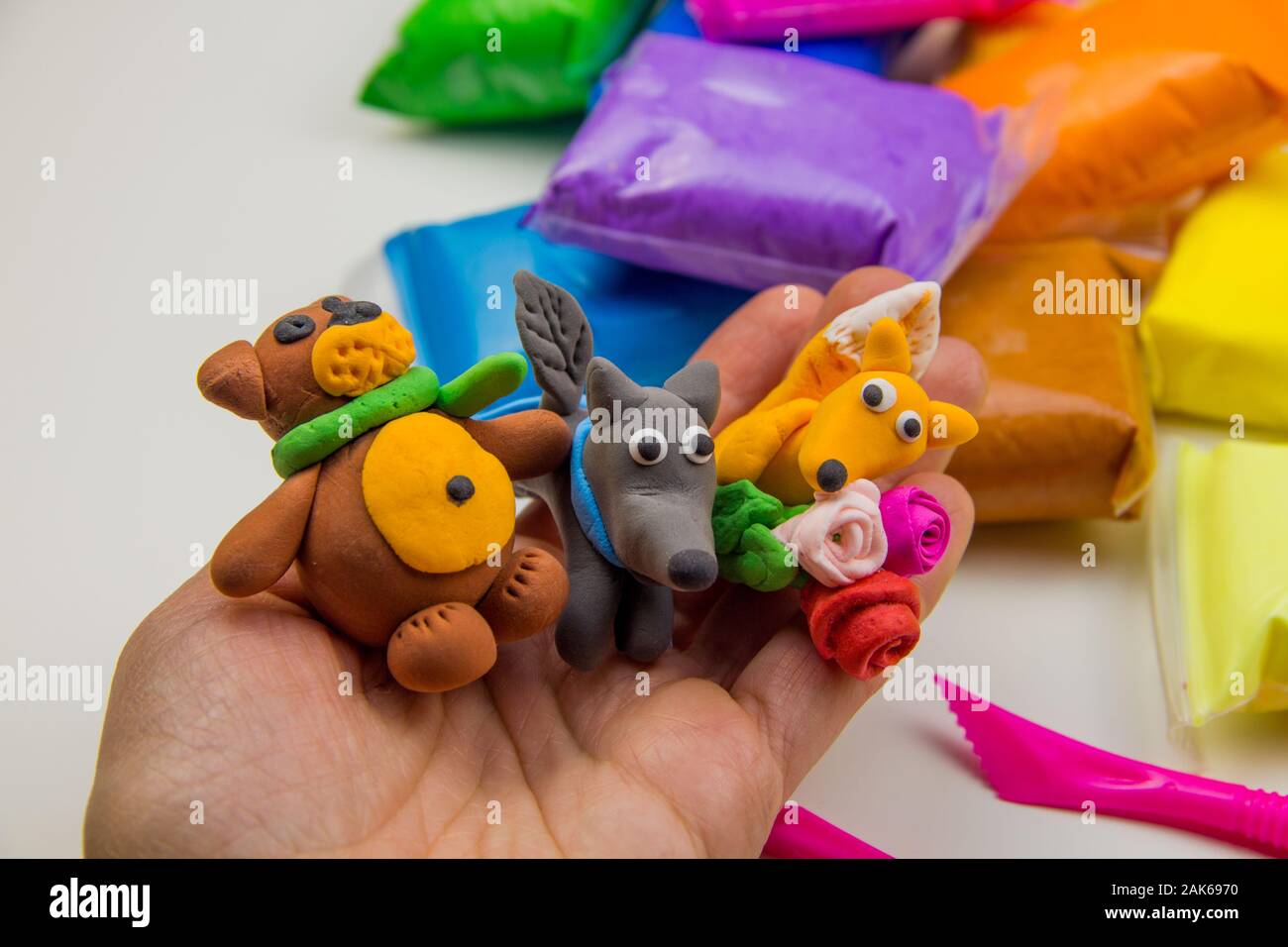 Airy plasticine mass for modeling colored super light plasticine on a ...