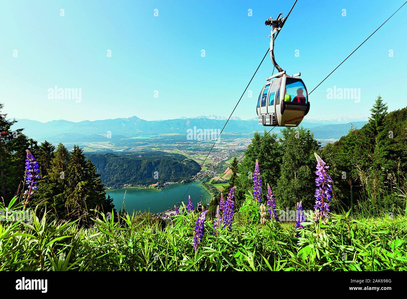 Annenheim: Gerlitzen Kanzelbahn oberhalb des Ossiacher Sees, Kaernten ...