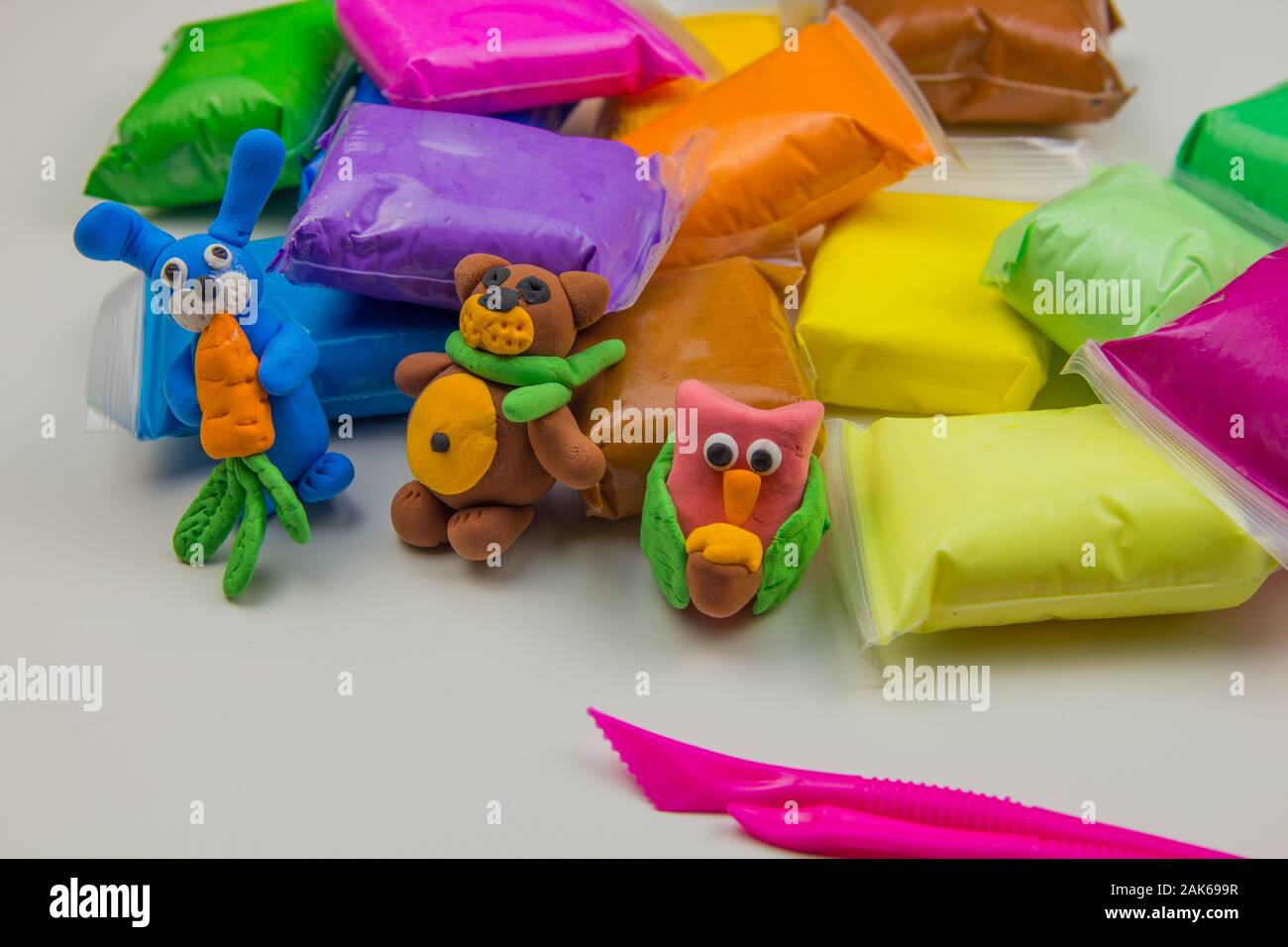 Airy plasticine mass for modeling colored super light plasticine on a ...