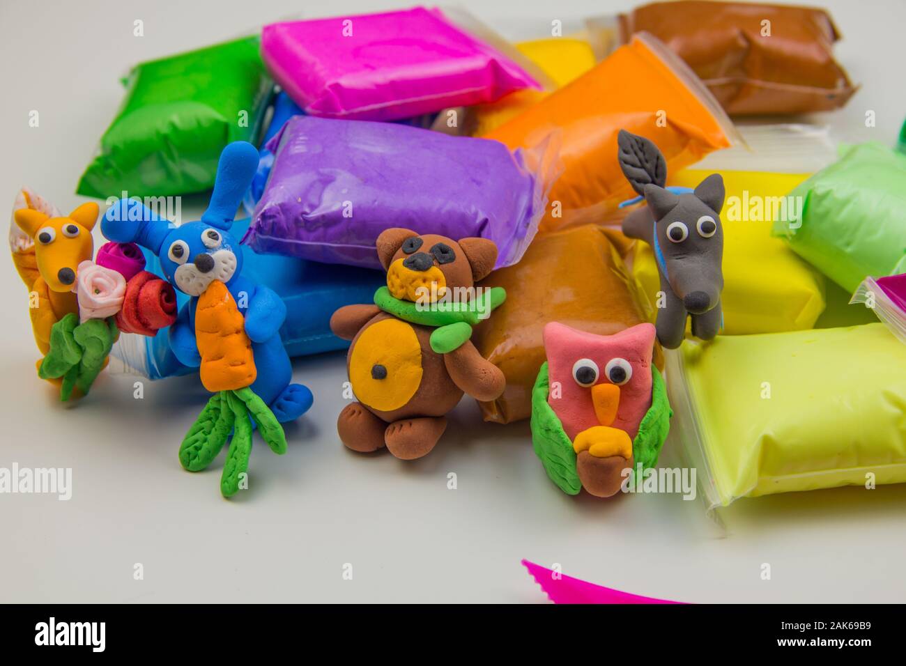 Airy plasticine mass for modeling colored super light plasticine on a ...