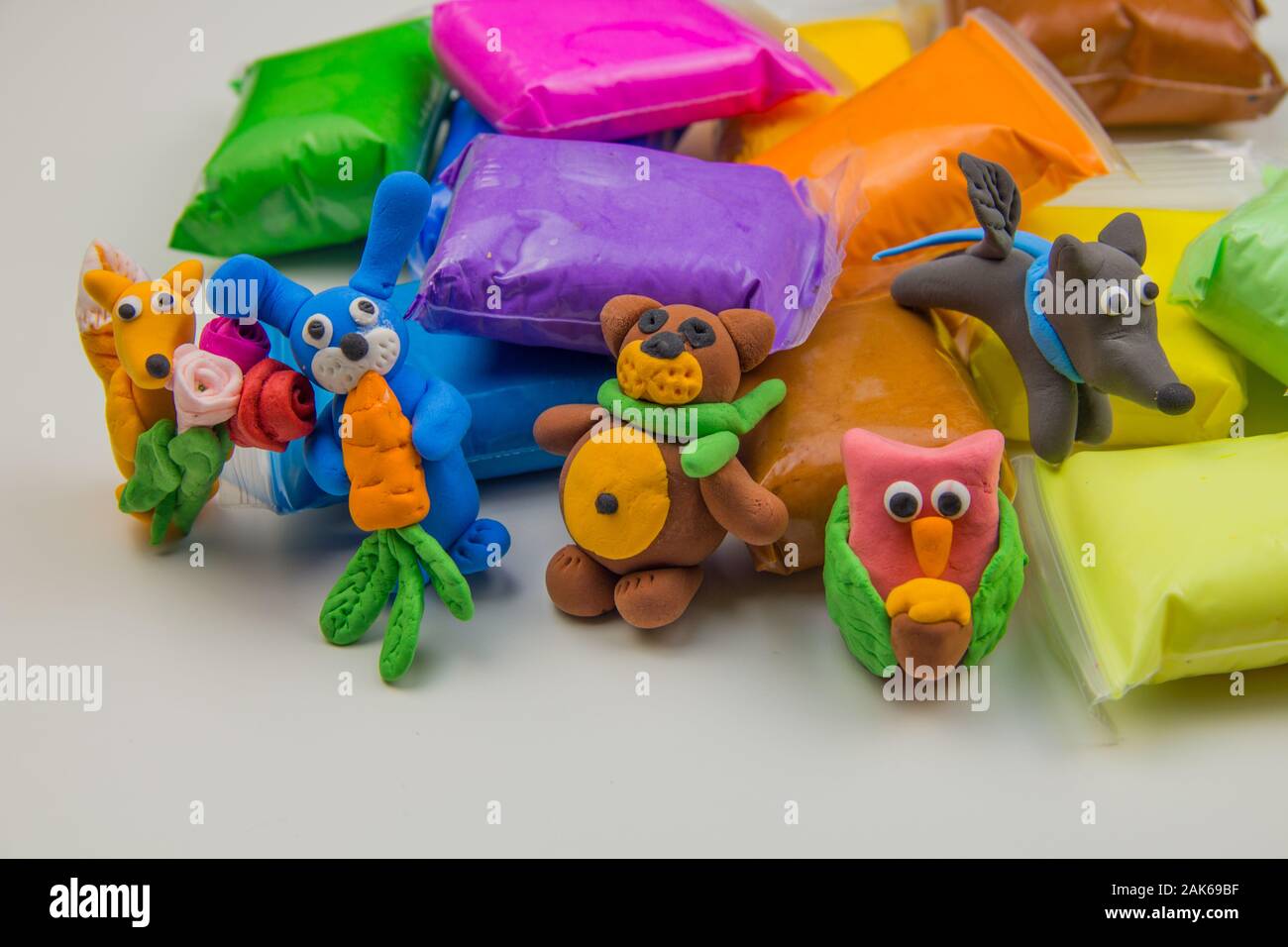 Airy plasticine mass for modeling colored super light plasticine on a ...