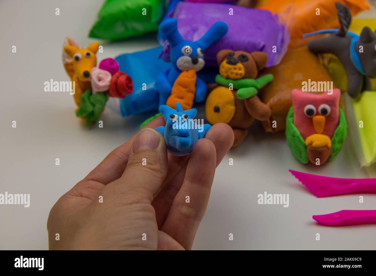 Airy plasticine mass for modeling colored super light plasticine on a ...