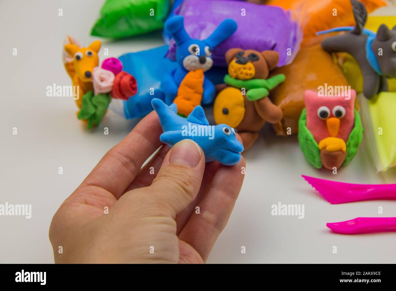 Airy plasticine mass for modeling colored super light plasticine on a ...