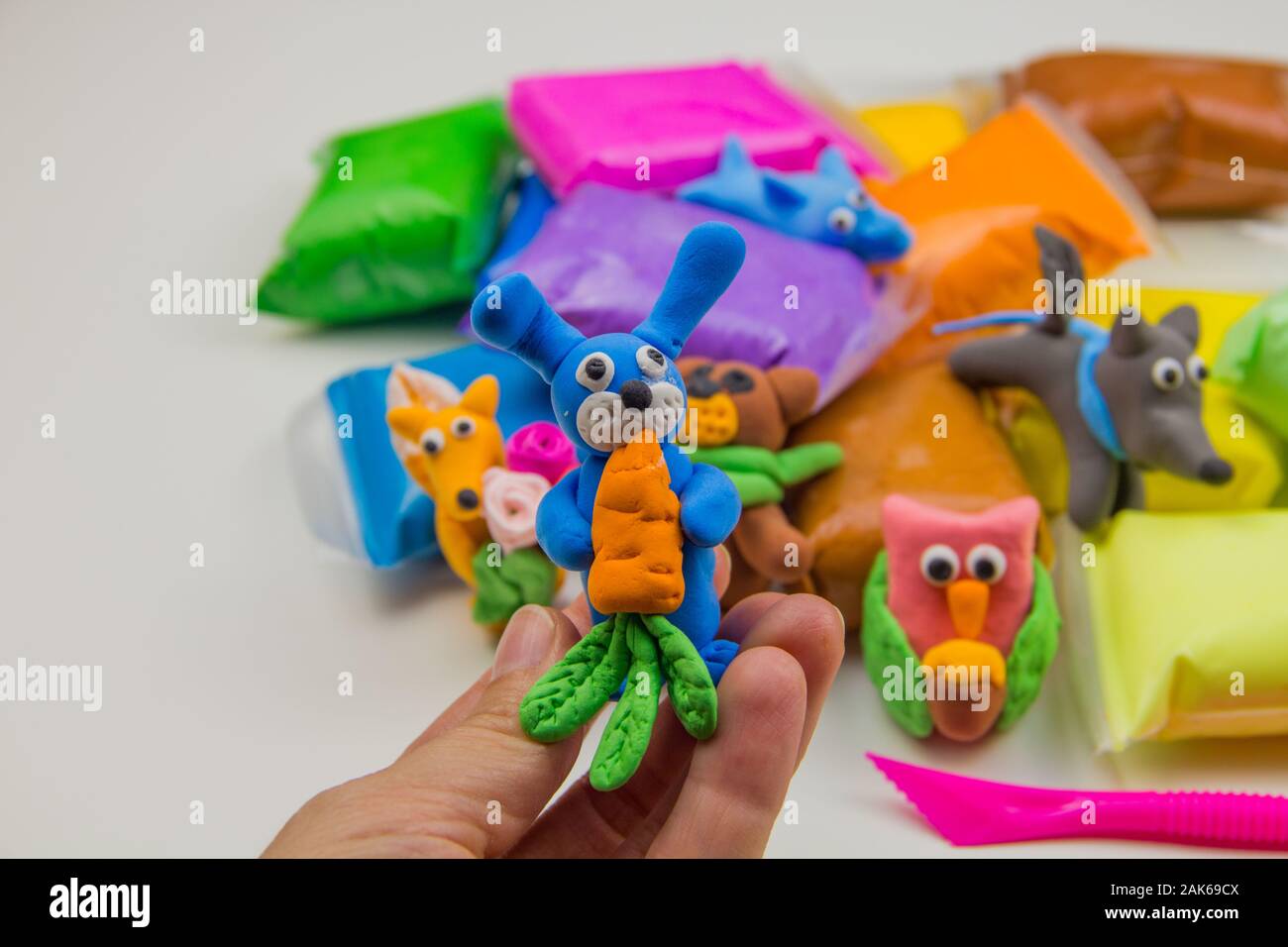 Airy plasticine mass for modeling colored super light plasticine on a ...