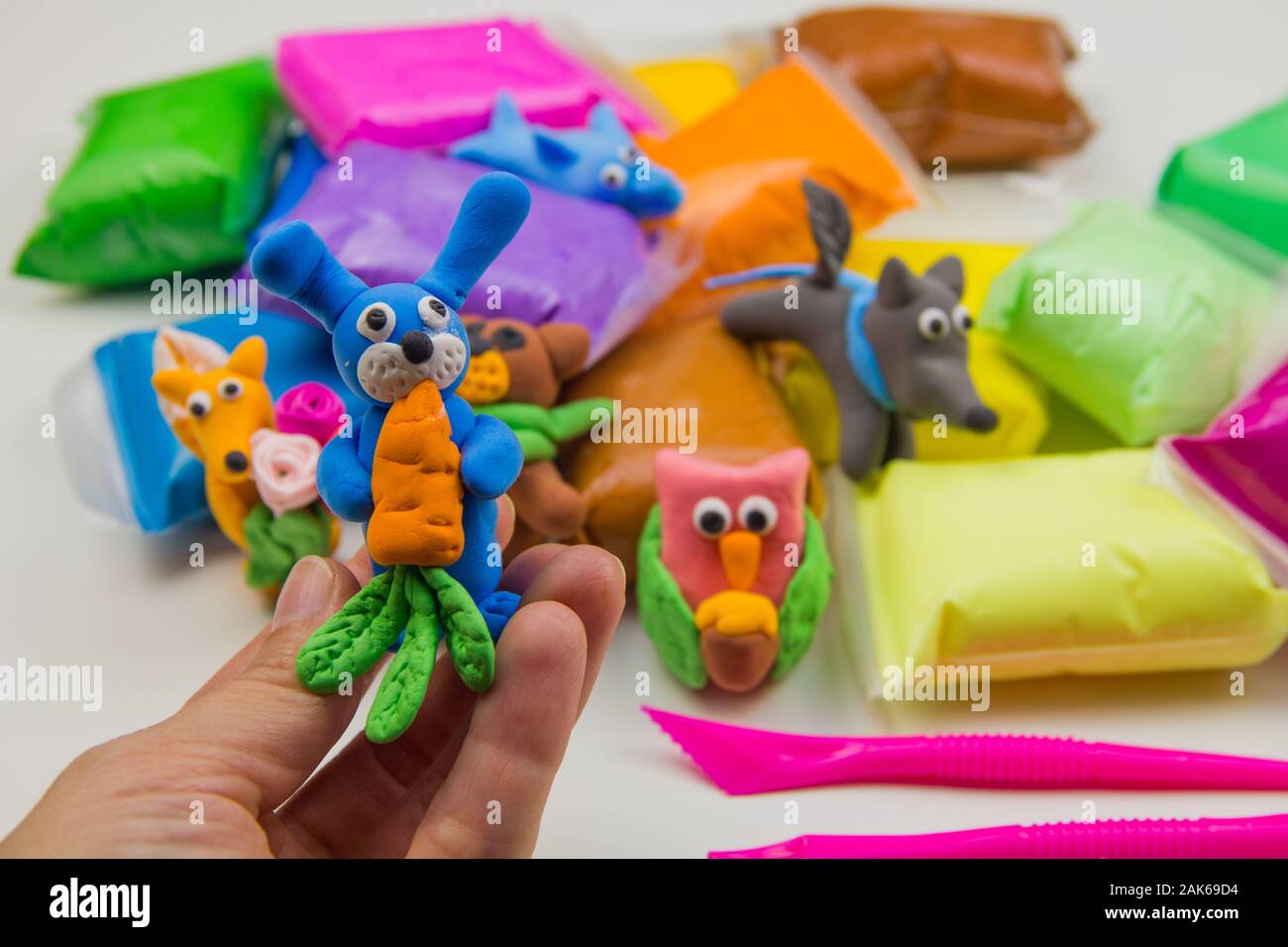 Airy plasticine mass for modeling colored super light plasticine on a ...