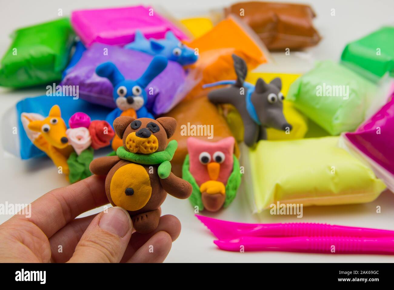 Airy plasticine mass for modeling colored super light plasticine on a ...