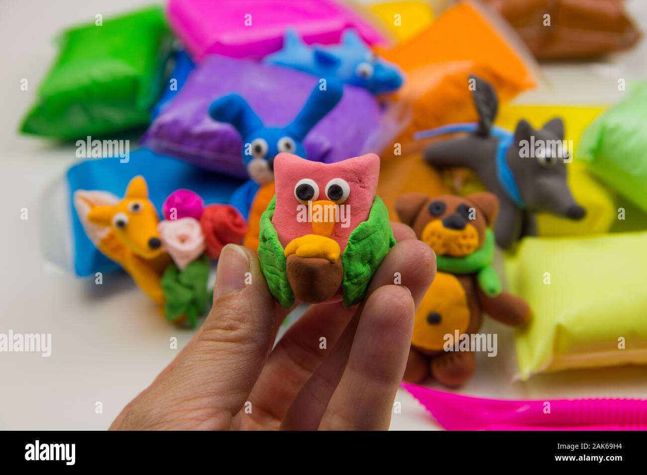 Airy plasticine mass for modeling colored super light plasticine on a ...