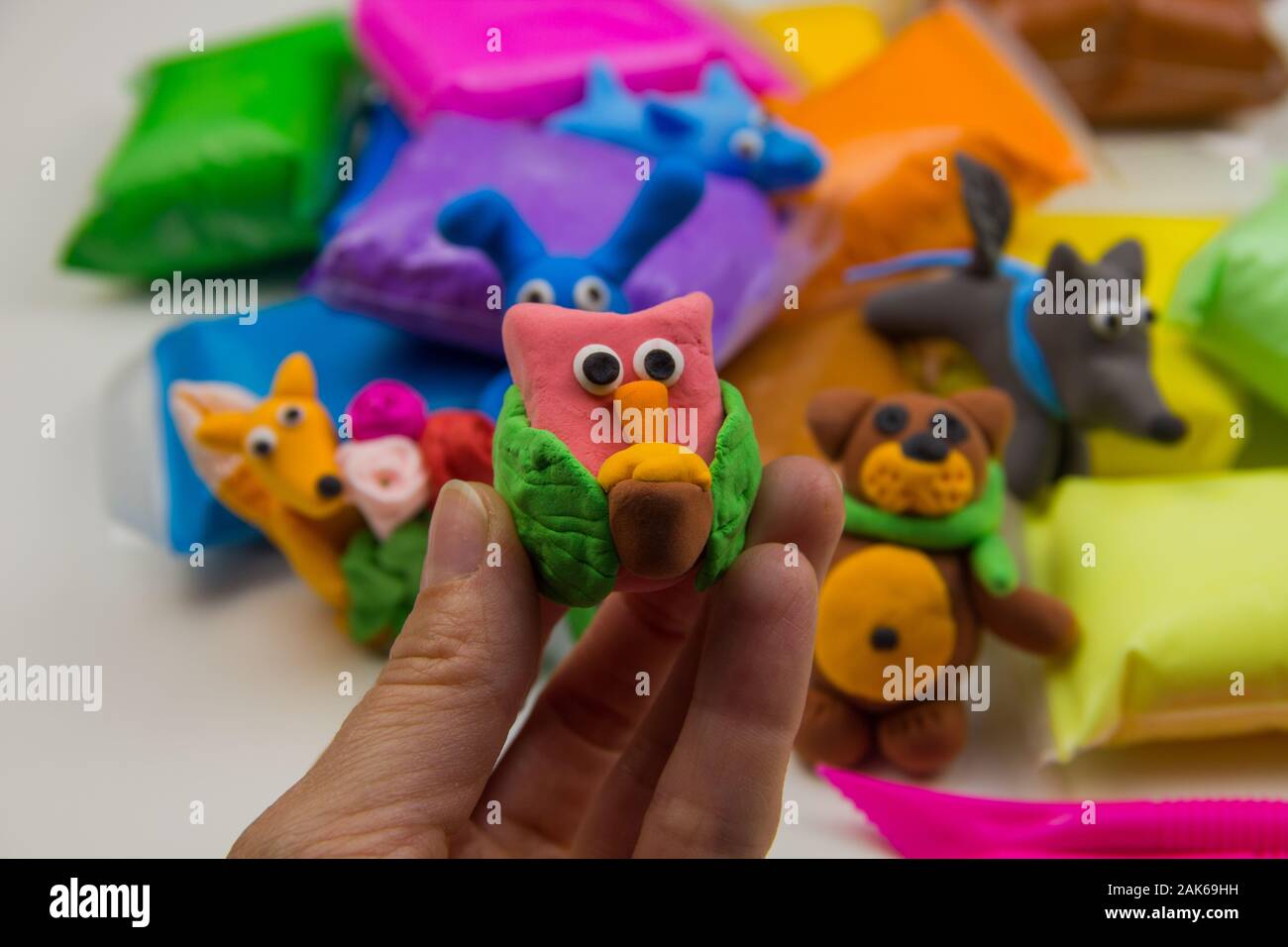 Airy plasticine mass for modeling colored super light plasticine on a ...