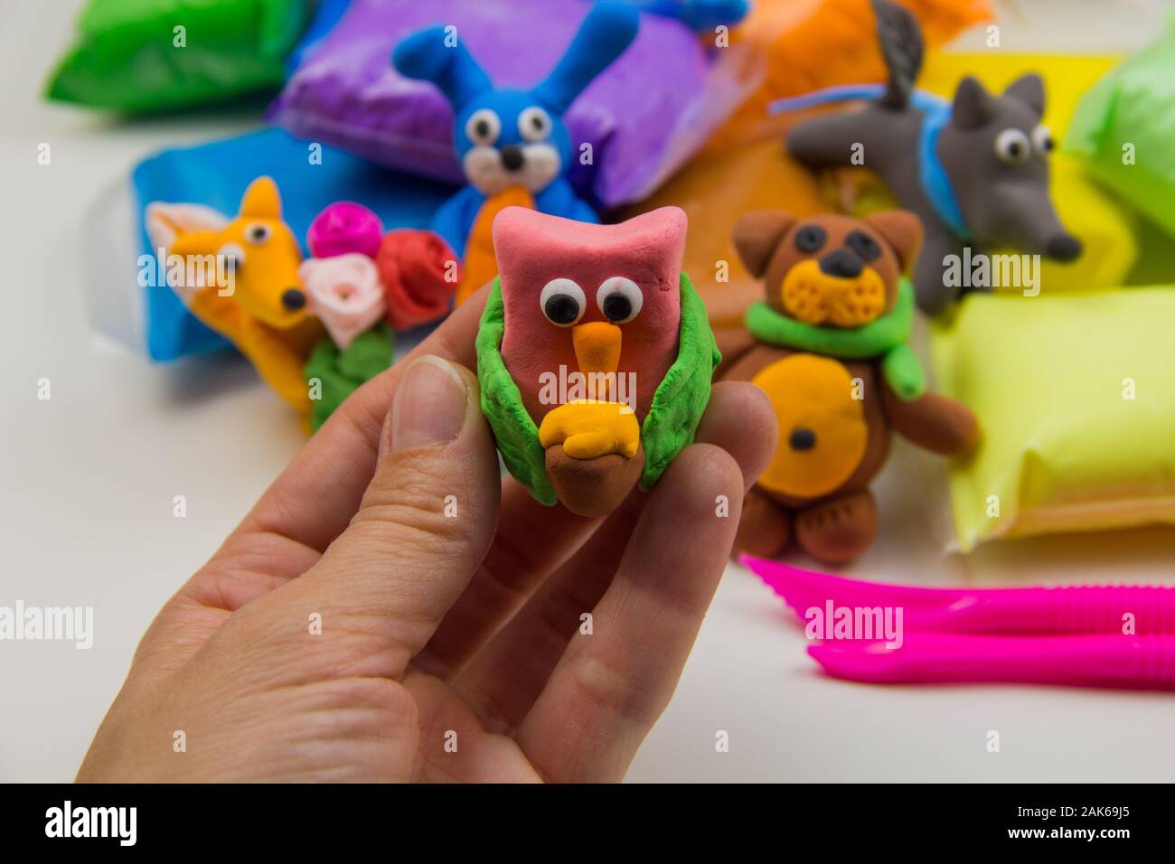 Airy plasticine mass for modeling colored super light plasticine on a ...