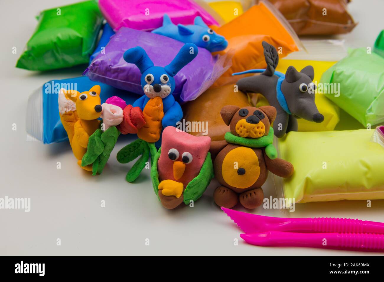 Airy plasticine mass for modeling colored super light plasticine on a ...