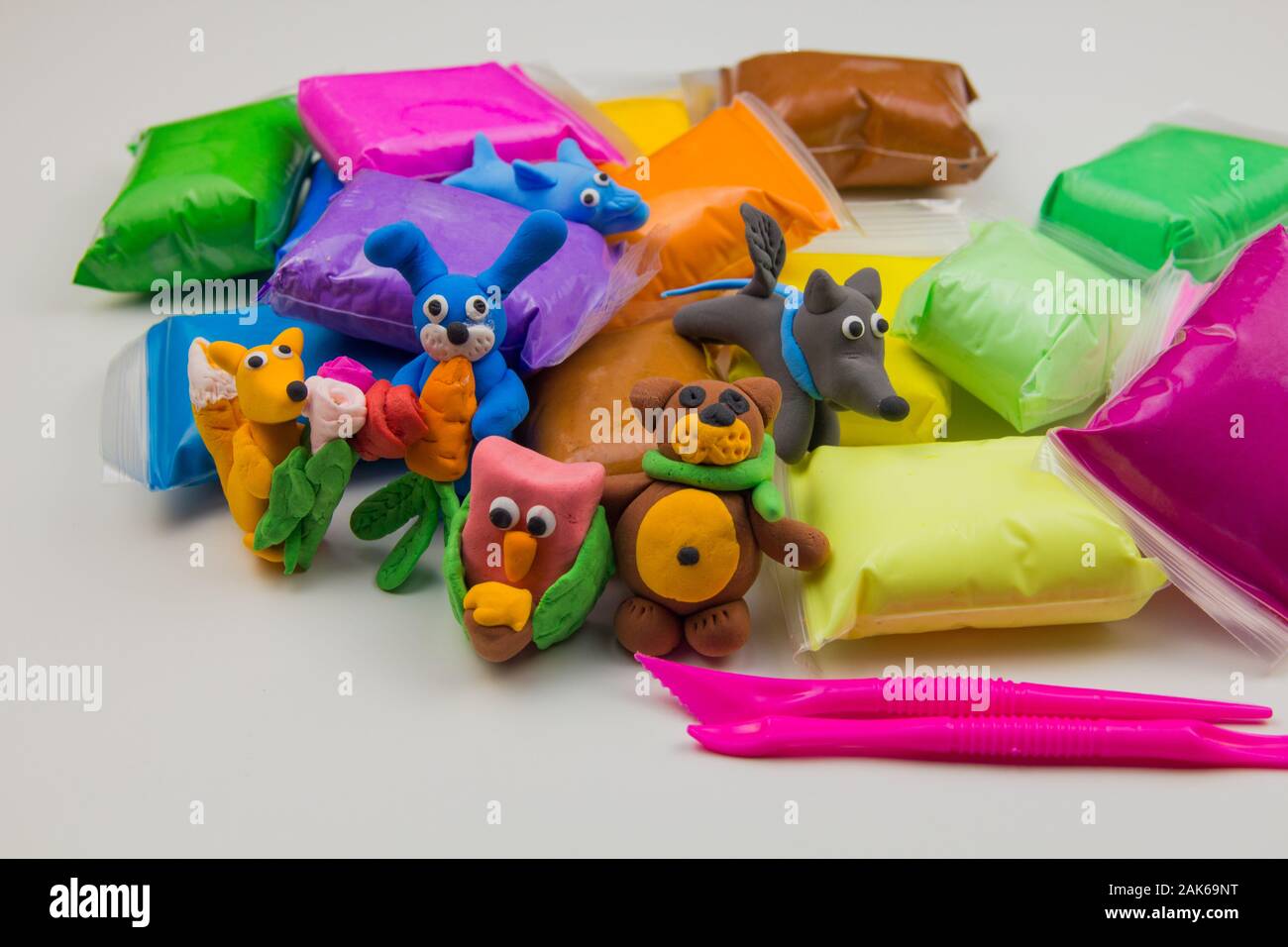 Airy plasticine mass for modeling colored super light plasticine on a ...