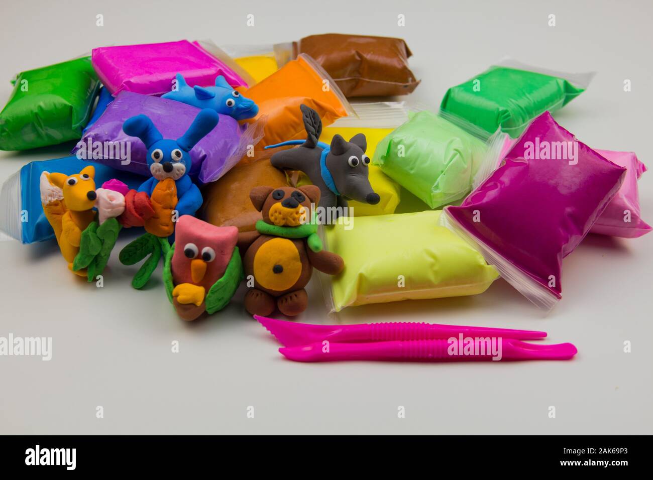 Airy plasticine mass for modeling colored super light plasticine on a ...