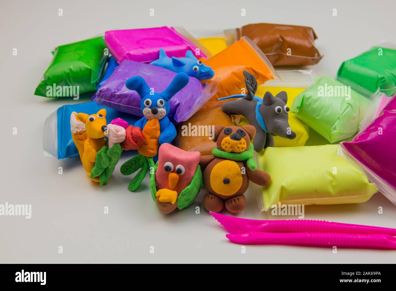 Airy plasticine mass for modeling colored super light plasticine on a ...