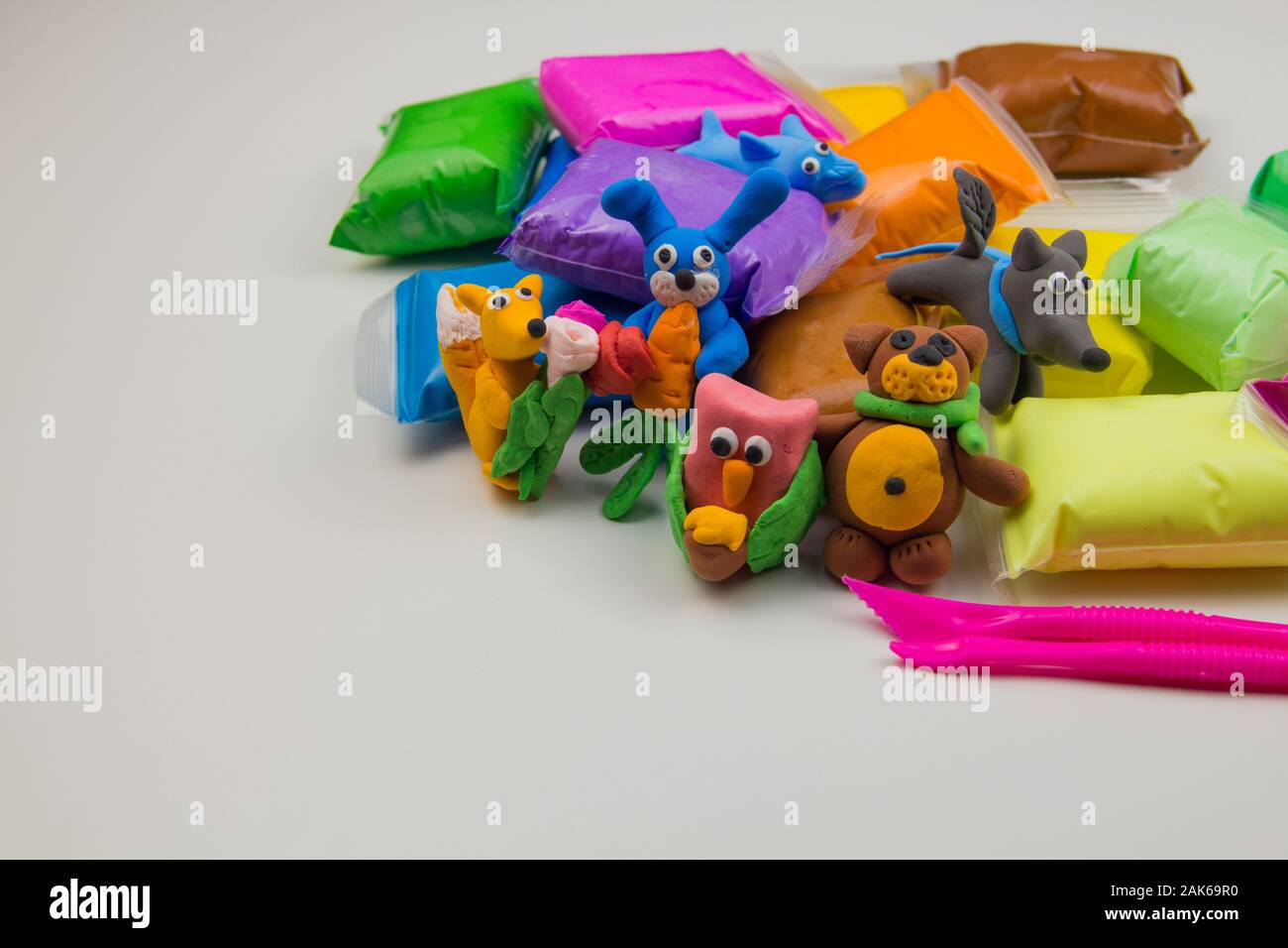 Airy plasticine mass for modeling colored super light plasticine on a ...