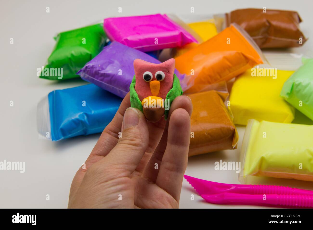 Airy plasticine mass for modeling colored super light plasticine on a ...