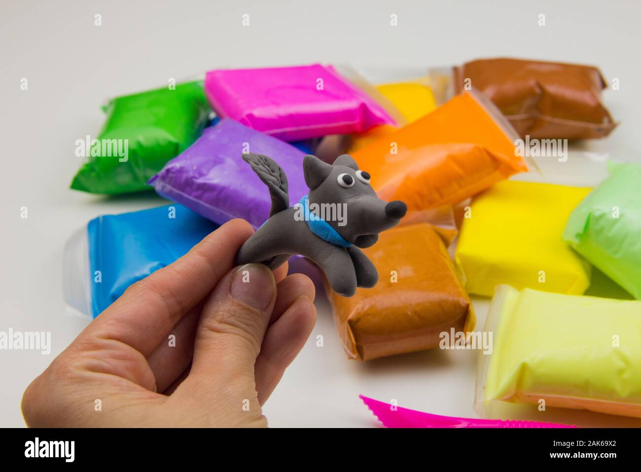 Airy plasticine mass for modeling colored super light plasticine on a ...