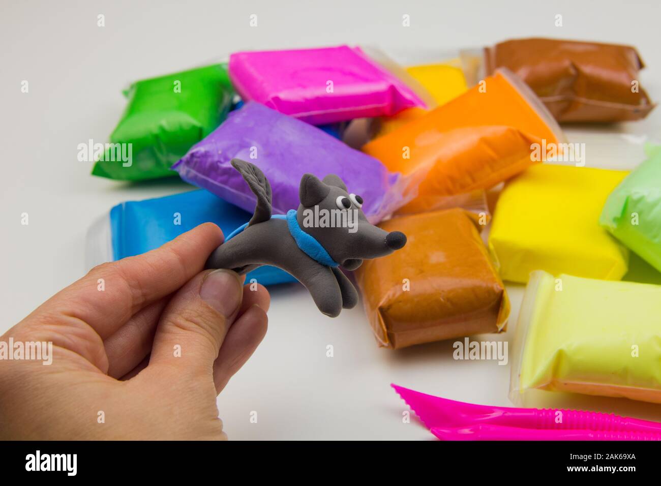 Airy plasticine mass for modeling colored super light plasticine on a ...