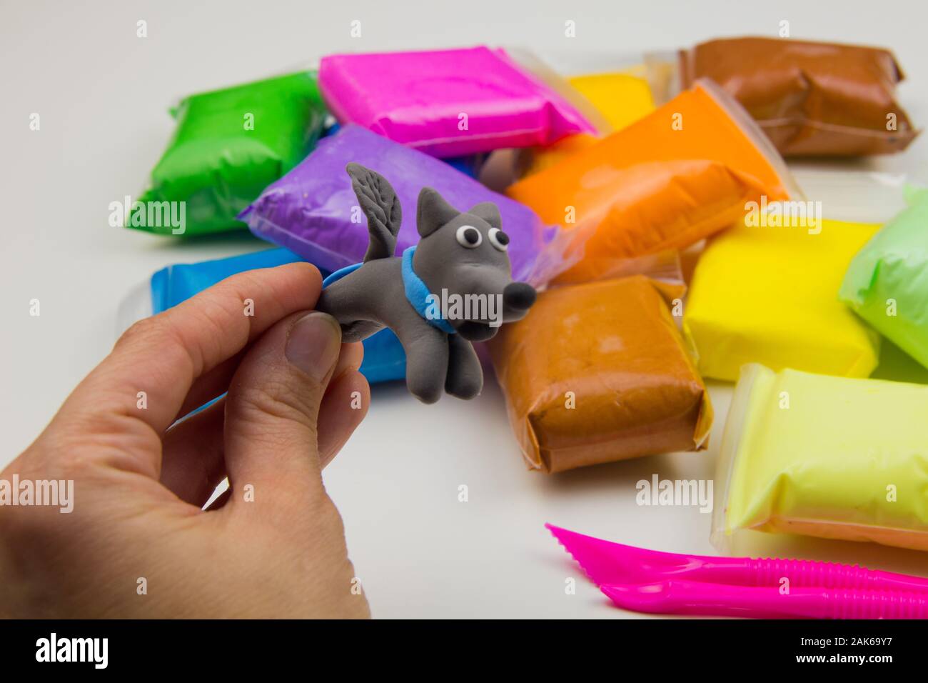 Airy plasticine mass for modeling colored super light plasticine on a ...