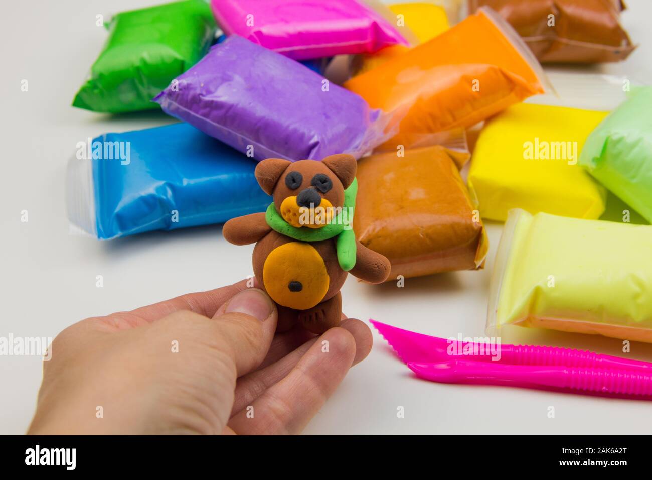 Airy plasticine mass for modeling colored super light plasticine on a ...