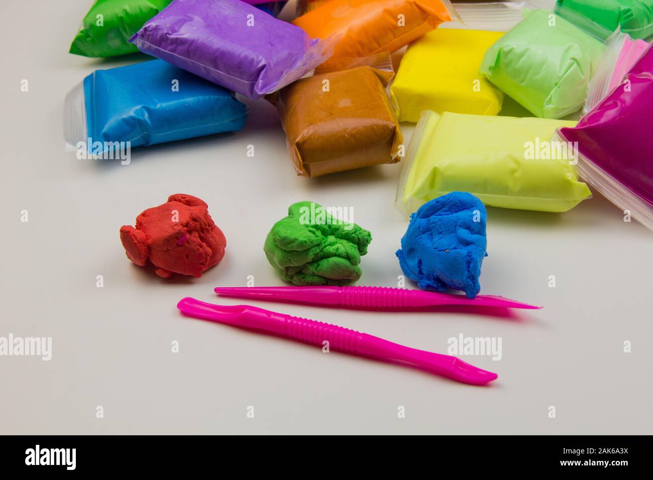 Airy plasticine mass for modeling colored super light plasticine on a ...