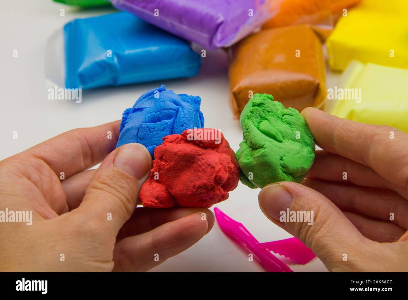 Airy plasticine mass for modeling colored super light plasticine on a ...