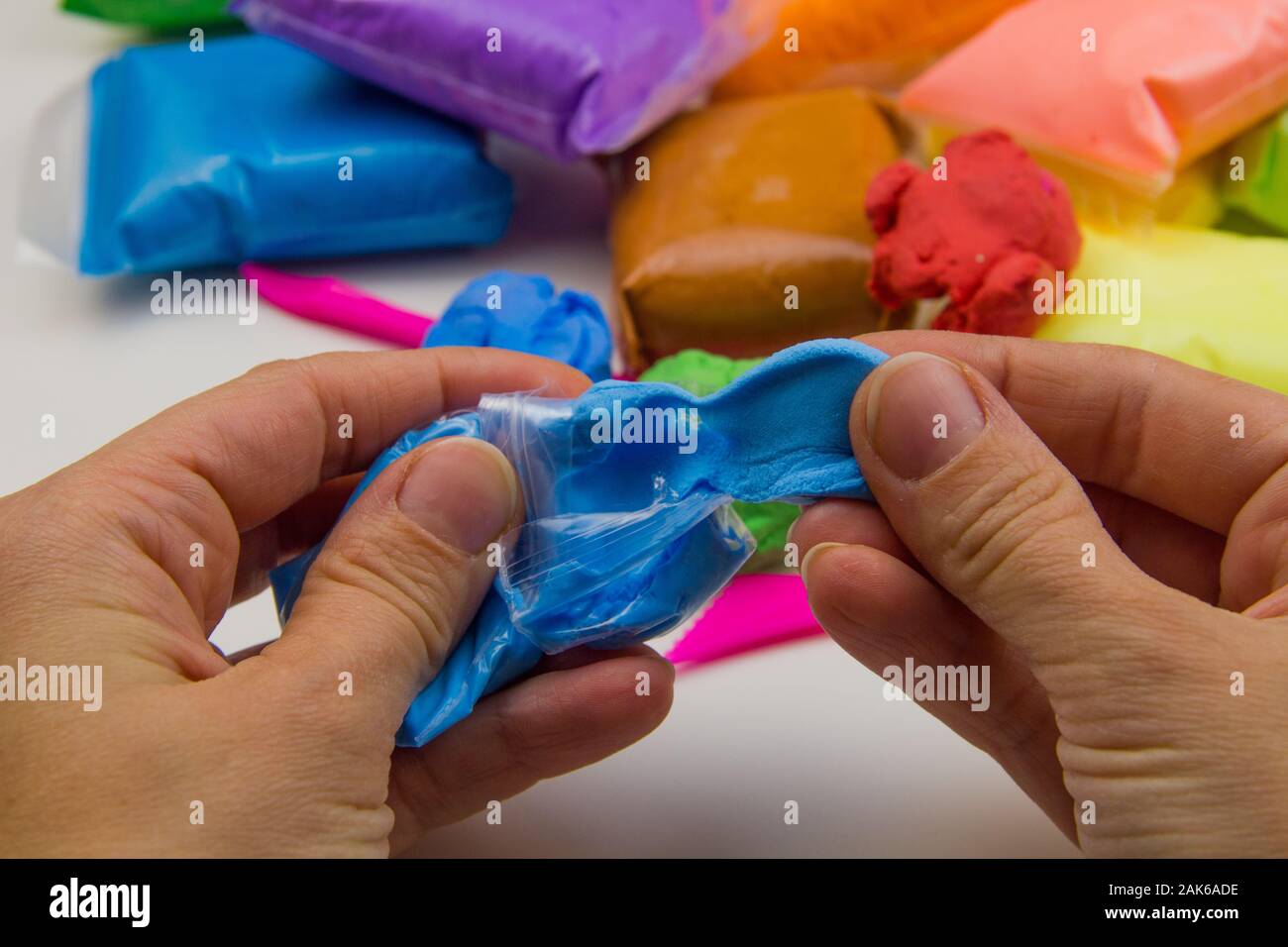 Airy plasticine mass for modeling colored super light plasticine on a ...